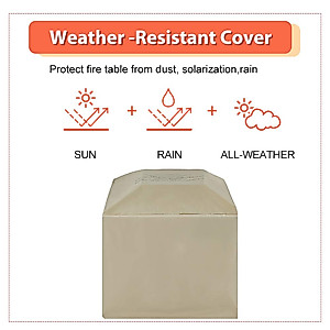 AVAWING Propane Fire Pit Table, 30 inch 50,000 BTU Square Gas Firepits w/Ceramic Tabletop with Waterproof Cover, Glass Wind Guard, Tempered Glass Beads, Protective Cover