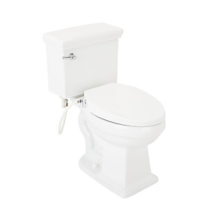 Signature Hardware 481684 Key West 1.28 GPF Two Piece Elongated Toilet - Bidet Seat Included, ADA Compliant