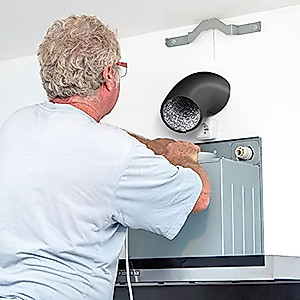 iPower Flexible 4 Inch 8 Feet Aluminum Ducting 4 Layer Protection Dryer Vent Hose for HVAC Heating Cooling Ventilation and Exhaust, 2 Clamps Included, Black