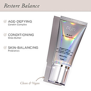 PÜR MINERALS 4-in-1 Correcting Primer, Pore Reducer, Makeup Primer, Redness Reducer, Cruelty-Free, Lightweight Formula, Vegan Friendly - Energize & Rescue