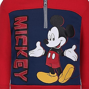 Disney Mickey Mouse Boys Half Zip Pullover Fashion Hoodie for Infant and Toddlers