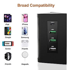 DC 12V 24V to 5V USB Step Down Converter 68W 12v to USB Multi Port Power Adapter Charger for iPhone Android Samsung and Tablet Chargers