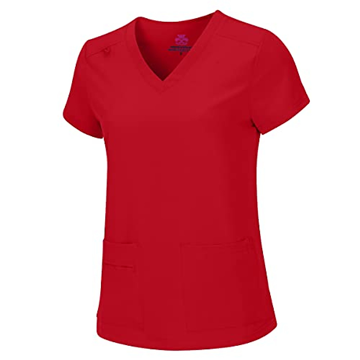M&M SCRUBS Women's Breathable Cool Stretch Fabric Scrub Top and cargo Pant Set (Red, Large)