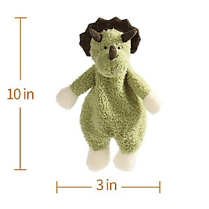 Apricot Lamb Stuffed Animals Dinosaur Security Blanket Green Triceratops Infant Nursery Character Blanket Luxury Snuggler Plush 10 Inches