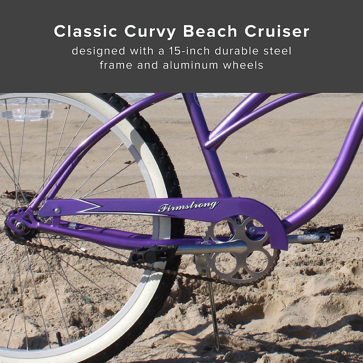 Firmstrong Urban Lady Single Speed - Women's 26" Beach Cruiser Bike (Purple)