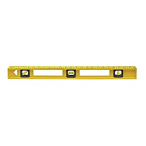 Swanson Tool Co PL0024 24 inch Speedlite Ruled-Edge Composite Level with Inches/Metric Marks (60 cm) 3 Bubble Vials for 0°/90°/45° Measurements,Yellow