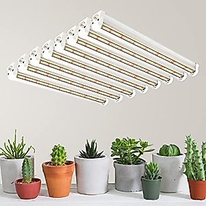 GYTF T5 Grow Lights, 408 LED-Bulb White Full Spectrum High PPFD Plant Light Strips for Indoor Plants Growing, Greenhouse, Seeds Starting, Succulents, Expandable Design (8x10W, 400W Equivalent)