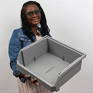 ReadySpace Plastic Containers for Organizing and Storage Bins for Closet, Kitchen, Office, Garage or Pantry Organization, Stackable Bins, Extra Large (14.8" x 16.5" x 7"), 4-Pack, Black