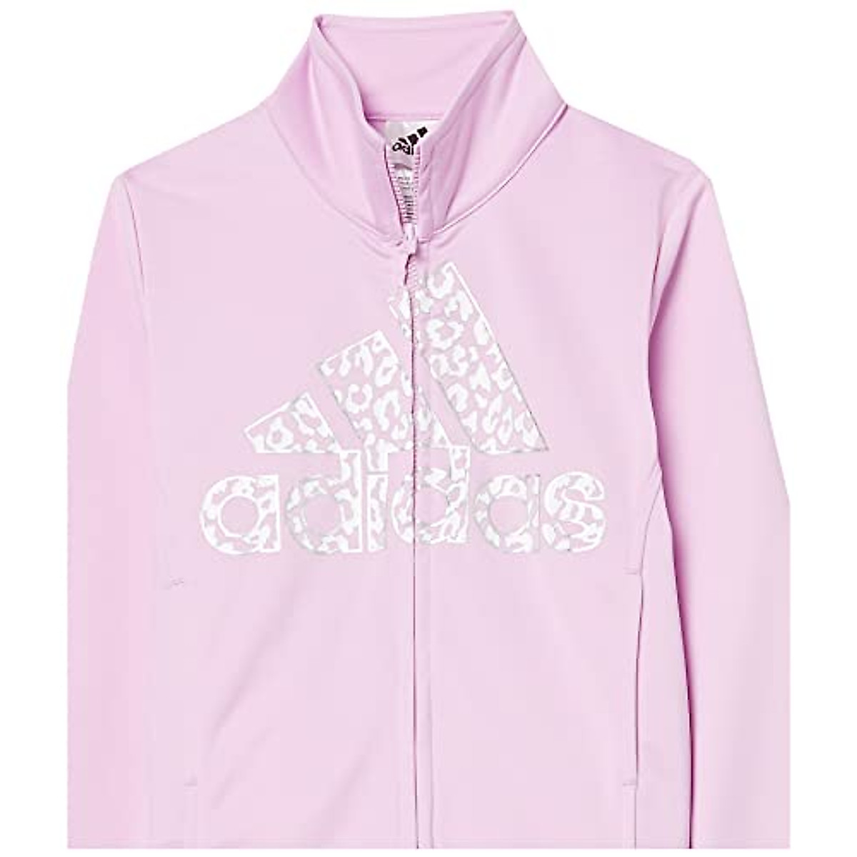 adidas Girls' Zip Front Peplum Jacket and Mélange Tights Set, Clear Lilac, 6
