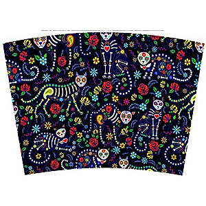 Mugzie 20 Ounce MAX Stainless Steel Travel Mug with Wetsuit Cover - Day of the Dead Cats