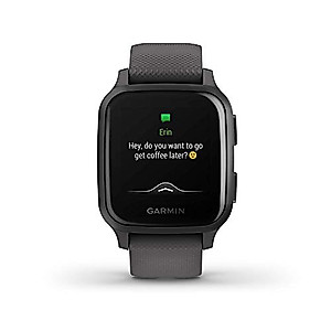 Garmin 010-02427-00 Venu Sq, GPS Smartwatch with Bright Touchscreen Display, Up to 6 Days of Battery Life, Slate (Renewed)