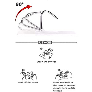 Wall Hooks 13lb(Max) Transparent Reusable Seamless Hooks,Waterproof and Oilproof,Bathroom Kitchen Heavy Duty Self Adhesive Hooks,16 Pack