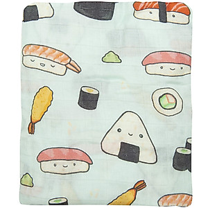 Loulou Lollipop Soft Baby Swaddle Blanket Muslin Wrap Receiving Blanket for Newborn to Toddler Girl and Boy, Large 47” by 47” - Sushi…