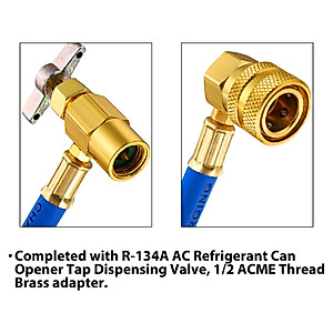 3 Pieces BPV31 Bullet Piercing Tap Valve Kits U-Charging Hose Refrigerant Can Tap with Gauge R134a Can to R12/R22 Port 1/2 Replace for AP4502525 BPV31D GPV14 GPV31 GPV38 GPV56 MPV31