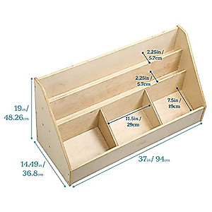 ECR4Kids Streamline 10 Cubby Tray Storage Cabinet, 5x2, Classroom Furniture, Natural
