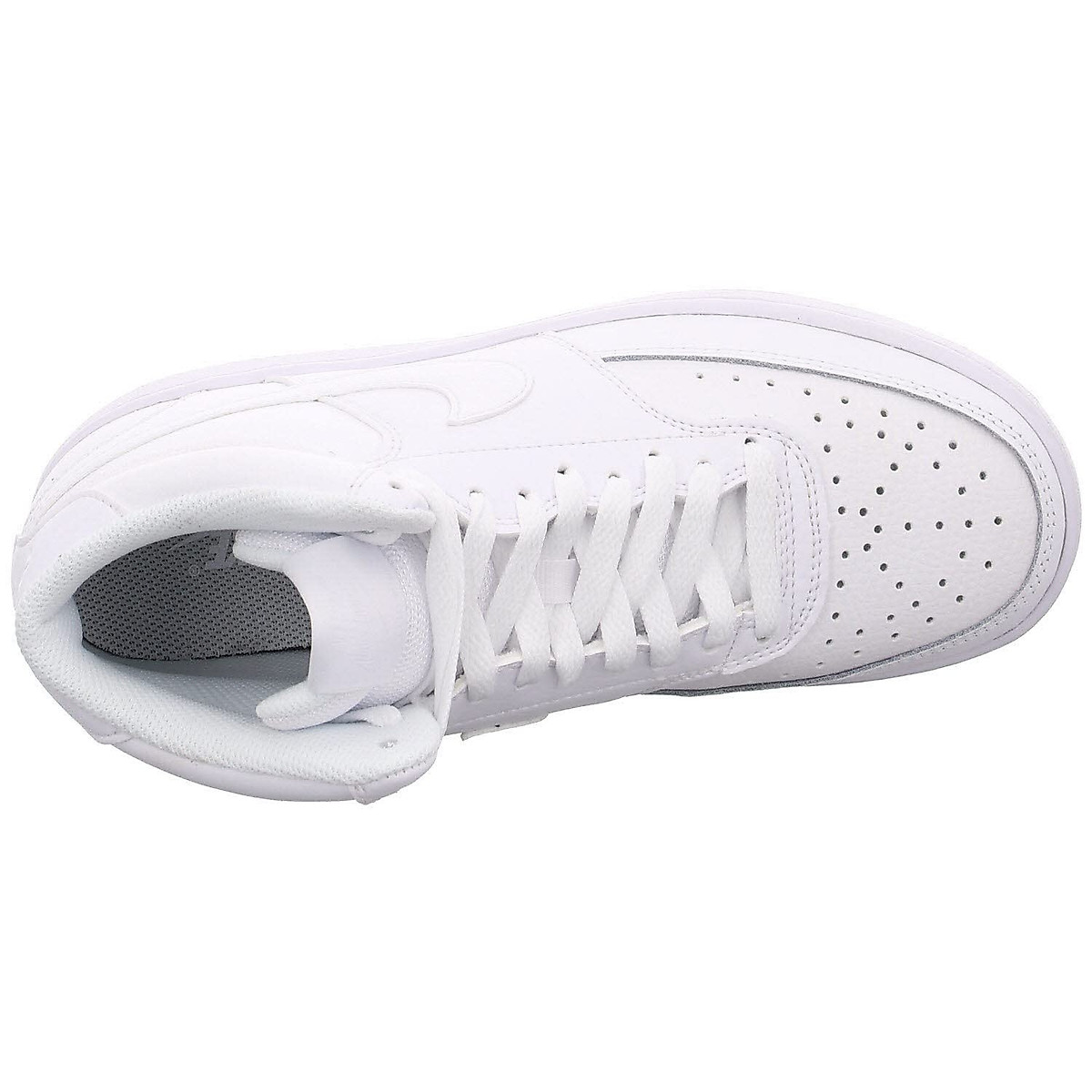 Nike Women's Court Vision Mid Sneaker, White/White-White, 9 Regular US