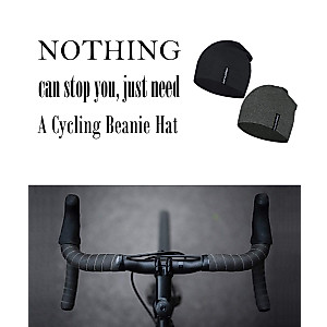 EMPIRELION 9" Multifunctional Lightweight Beanies Hats for Men Women Running Skull Cap Helmet Liner Sleep Caps (Black + Mid Grey Mel., 2)