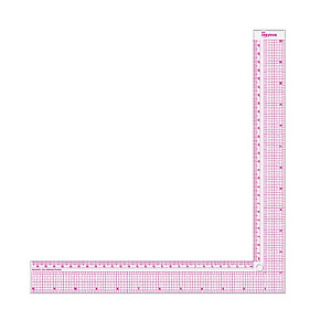 KEARING 12 Inch Plastic L-Square Ruler Clear Sewing Ruler for Pattern Making, Fabric Sewing Measuring Supplies