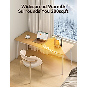Portable Electric Space Heater with Thermostat, 1500W/750W Safe and Quiet Ceramic Heater Fan, Heat Up 200 Square Feet for Office Room Desk Indoor Use