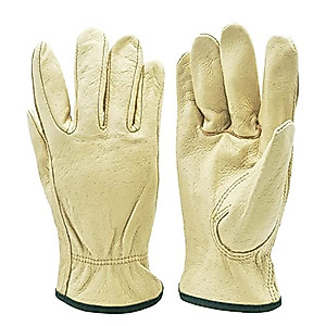 G & F Products unisex adult Unlined work gloves, Yellow, Large Pack of 3 US