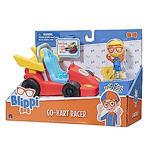 Blippi Go-Kart Racer Pull Back Vehicle - Features Racer Figure - Toys for Kids and Preschoolers