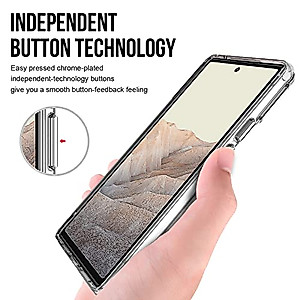 for Google Pixel 6A Case: [Crystal Clear Armor ] [8ft Military Drop Protection] [Non-Yellowing] Fashion Rugged Upgraded Shockproof Protective Phone Case for Google Pixel 6a, Slim Fit