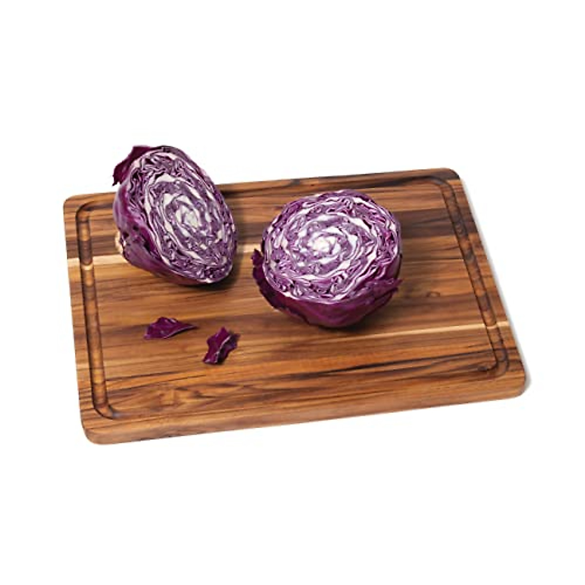 Lipper International Teak Wood Edge Grain Kitchen Cutting and Serving Board, Large, 16" x 12" x 3/4"