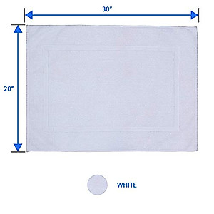 24pc Lot of New White Cotton Hotel Bath Mats 7#dz 20x30 Hotel Supplies Wholesale By OMNI LINENS