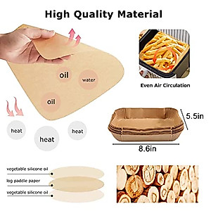 100Pcs Air fryer Baking Paper Rectangular - Air Fryer Baking Liners for Ninja Foodi DualZone 2-Basket Air Fryer DZ201, DZ401, FG551 Foodi Smart XL 6-in-1 Indoor Grill, Ninja Air Fryer Accessories