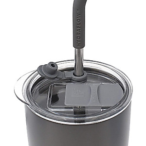 HYDRAFLOW Capri - 20oz Tumbler with Straw - Triple Wall Vacuum Insulated Tumbler - Insulated Smoothie Cup - Stainless Steel Tumbler - Reusable Tumbler with Lid - (Powder White)