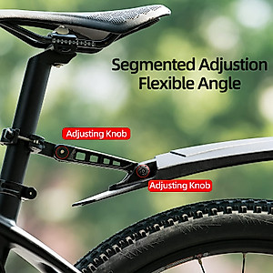 ROCKBROS Bike Fender Set Adjustable Front Rear Bicycle Fenders MTB Mud Guards Cycling Splash Guard for Mountain Road City Bike Riding