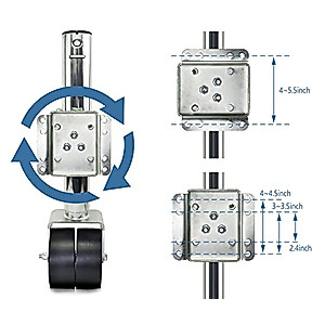 Aukayne Trailer Jack with Wheel- 2000 LBs, Heavy Duty Longer Lifespan Boat Trailer Jack, 12" Lift Galvanized