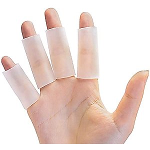 Sumifun Finger Sleeves, 8PCS Gel Thumb Finger Tubes for Arthritis, Trigger Finger Pain, Silicone Fingers Protector for Golf, Basketball, Golf, Rugby, Cracked Finger