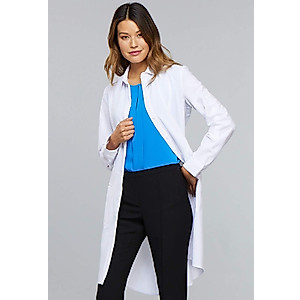 Infinity Cherokee Lab Coat For Woman With 2 Pockets Moisture Wicking & Wrinkle-Resistant Fabric 1401A, XL, White