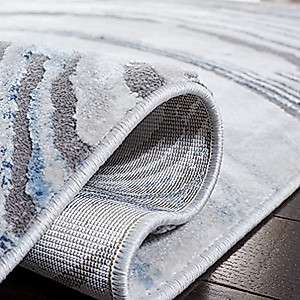 SAFAVIEH Craft Collection 9' x 12' Blue/Grey CFT845M Modern Abstract Non-Shedding Living Room Bedroom Dining Home Office Area Rug