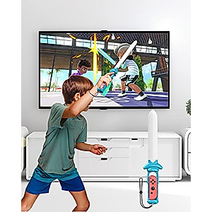 𝙎𝙬𝙞𝙩𝙘𝙝 𝙎𝙥𝙤𝙧𝙩𝙨 𝘼𝙘𝙘𝙚𝙨𝙨𝙤𝙧𝙞𝙚𝙨 𝘽𝙪𝙣𝙙𝙡𝙚 - HOZKAII 22 in 1 Family Accessories Kit Pack for Nintendo Switch/OLED Sports Games with Charging Dock, Game Guns, Tennis Rackets, Golf Clubs, Wrist Bands & Leg Strap