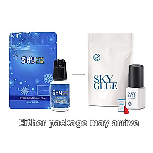 Super Strong Sky D Eyelash Extension Glue 5ml - Professional Black Bonding Adhesive for Long Lasting Semi Permanent Individual Lash Extensions - 3-4s Fast Drying / 4-6 Week Retention