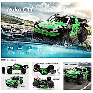 QAQQVQ Amphibious Remote Control Car, 1/10 Scale 20”Large RC Car Monster Truck 2.4GHz All Terrain Waterproof Racing Car Off-Road RC Crawler Toy Gift for Kids Adults