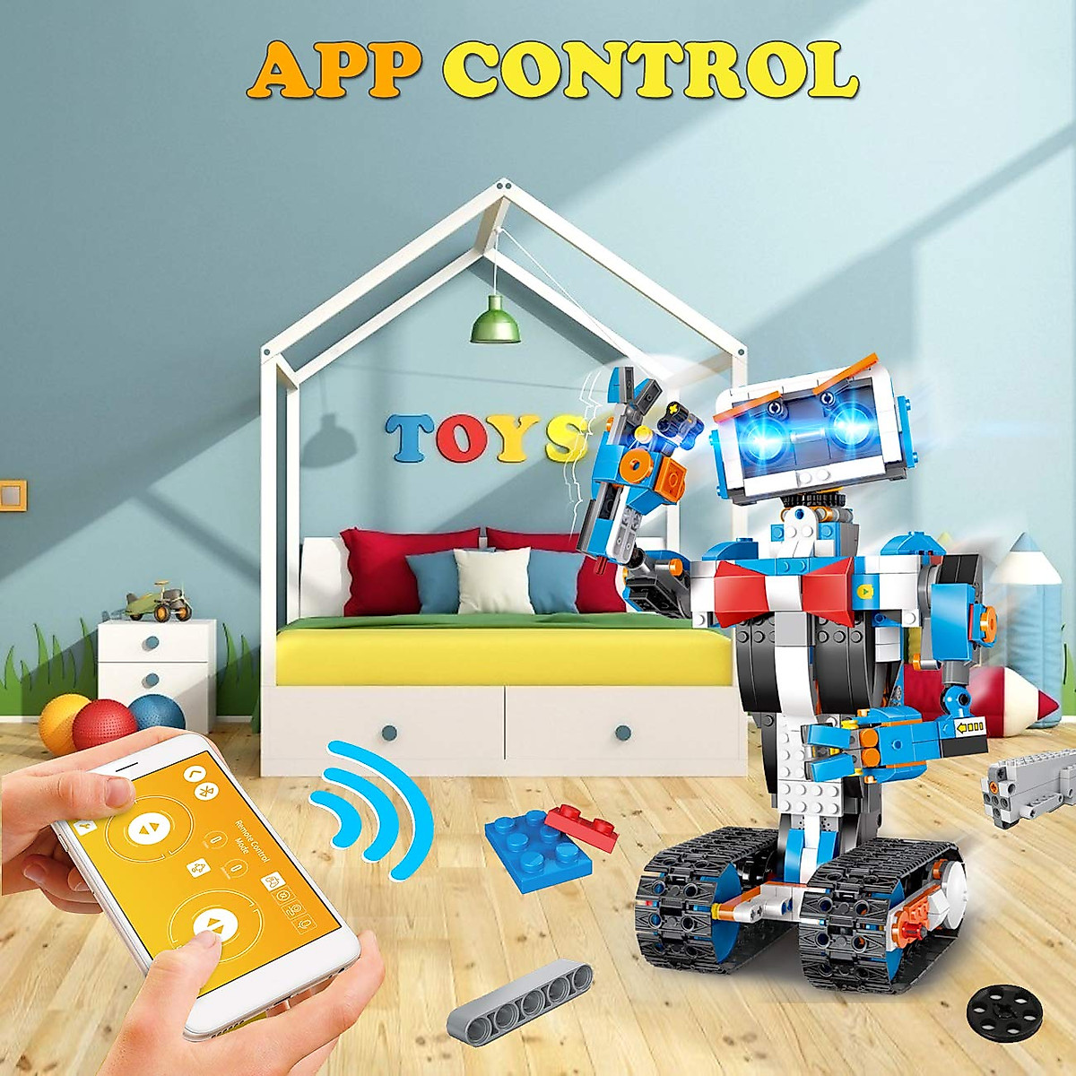 okk STEM Robot Building Block Toys for Kids, Remote and APP Controlled Engineering Science Educational Assembling Learning Kits Intelligent Creative Set for Boys Girls Gift 𝟮𝟬𝟮𝟯 𝙪𝙥𝙜𝙧𝙖𝙙𝙚