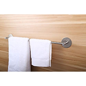 TOGU 27.5 inch Self Adhesive Single Towel Bar Heavy Duty Waterproof Towel Rack Stick on Bathroom Kitchen Lavatory Hanging Towel, Brushed Stainless Steel Finish