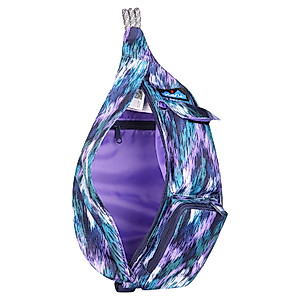 KAVU Mini Rope Sling Pack with Adjustable Rope Shoulder Strap - Glacier Ikat