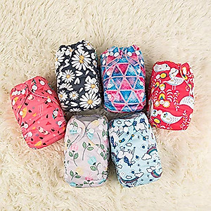 ALVABABY Baby Pocket Newborn for Less Than 12pounds Baby Snaps Cloth Diapers Nappy 6pcs with 12 Inserts 6SVB09