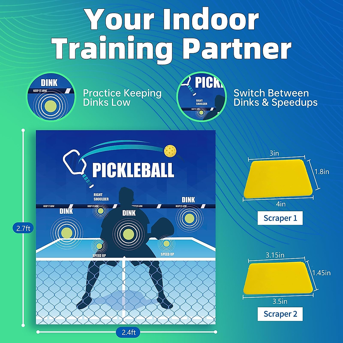 Dink Master Pickleball Practice Board-Wall Pickleball Rebounder Training Aid-Quickly Practice Your Forehand,Dink Shot and Volley and Improve Your Pickleball Game-2.7ft*2.4ft