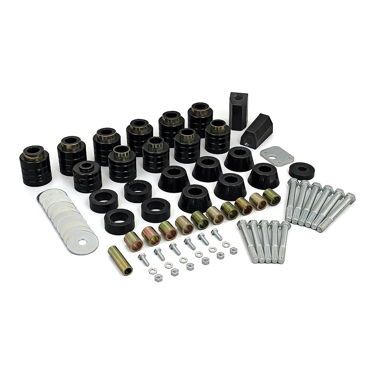 Daystar, Jeep YJ Wrangler 1" Taller Polyurethane Body Mount Kit Replaces Factory Body Mount Bushings, fits 1987 to 1996 4WD, KJ04505BK, Black, Made in America