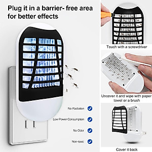 Bug Zapper Indoor,Fly Trap for Indoors Electronic Mosquitoes Killer Mosquito Zapper with Blue Lights for Living Room, Home, Kitchen, Bedroom, Baby Room, Office. (2)