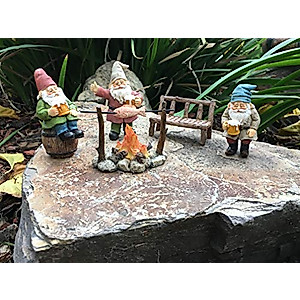 GlitZGlam Happy Gnomes Beer Drinking Buddies! - 5-Piece Garden Gnome Set for The Miniature Fairy Garden