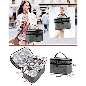 Kompoll Breast Pump Bag with 2 Removable Dividers to Store Breast Pump, Baby Bottles and Extra Parts Portable Breast Pump Bag L Size Compatible with Medela, Willow, Elvie and Momcozy Breast Pumps…