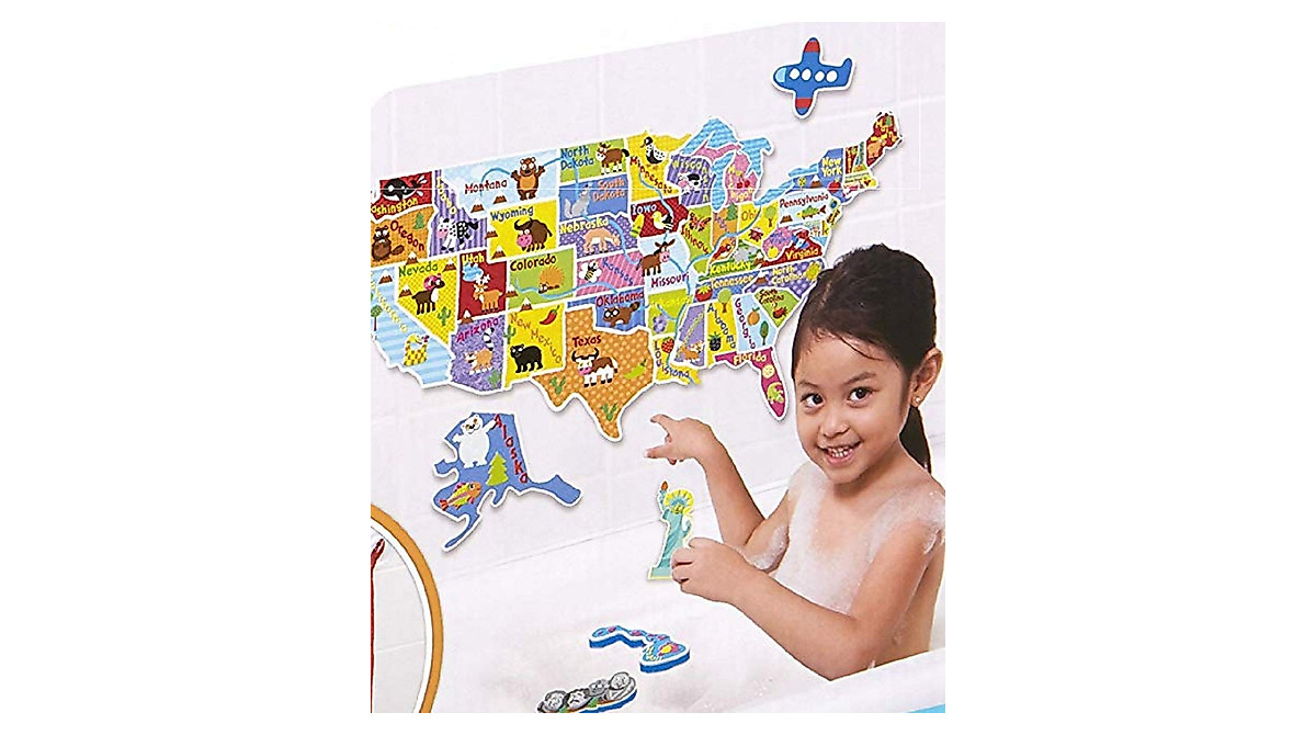 Alex Bath USA Map in The Tub - Educational Kids Bath Toy