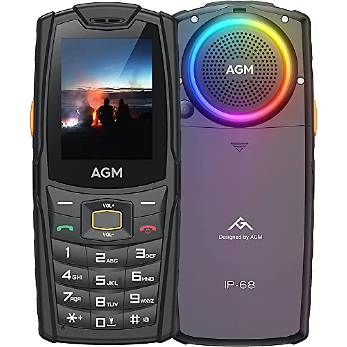 AGM M6 Rugged Phone 4G, IP68 Waterproof Cell Phone 2.4" Screen, Dual SIM, T-Mobile, 2500 mAh, 109dB Speaker, 128GB SD Card Expandable, Torch Function, Senior Cell Phone Unlocked