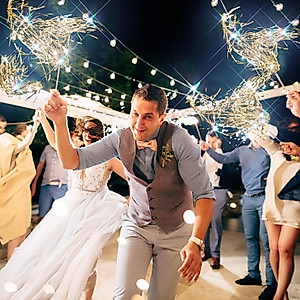 Simgoing 200 Pcs Lighted Wedding Wands LED Tinsel Wedding Wands Light up Wedding Streamers for Wedding Send Off and Exits Baby Shower Birthday Party Favors (Champagne Tinsel)